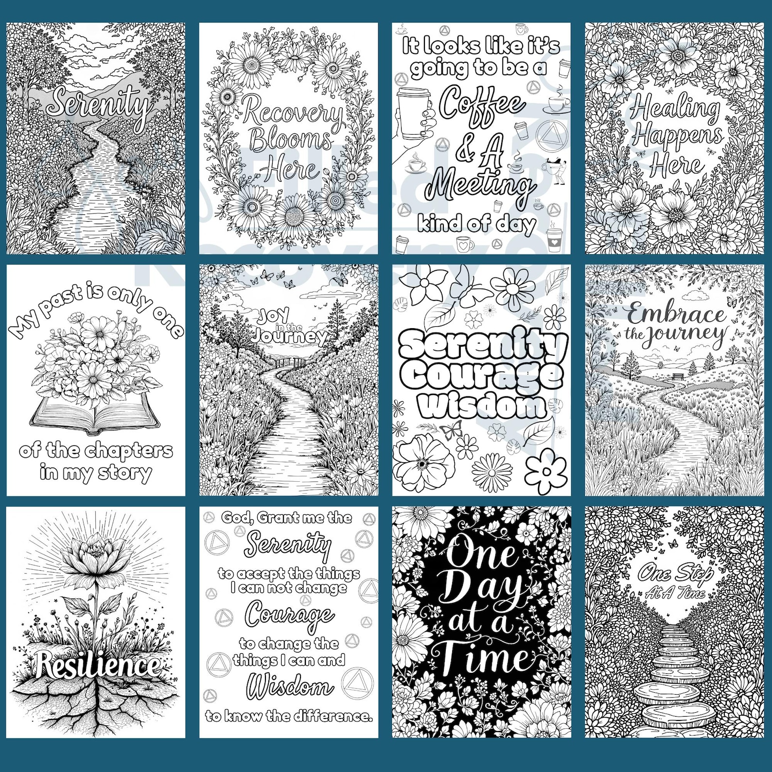 40 Sobriety & Recovery Coloring Pages | Recovery-inspired Adult ...