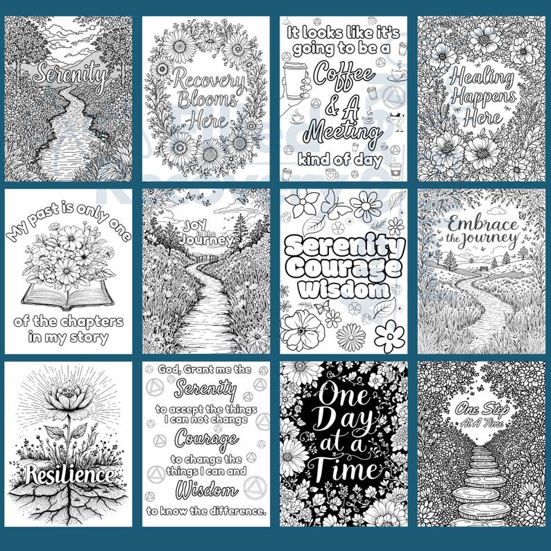 40 Sobriety & Recovery Coloring Pages | Recovery-inspired Adult ...
