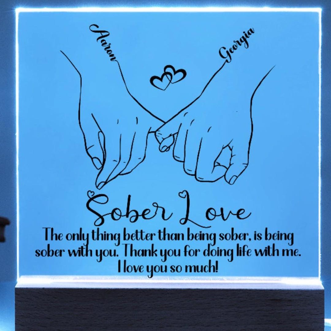 Personalized Sobriety Acrylic LED Sign – Sober Love Milestone Gift - Etsy