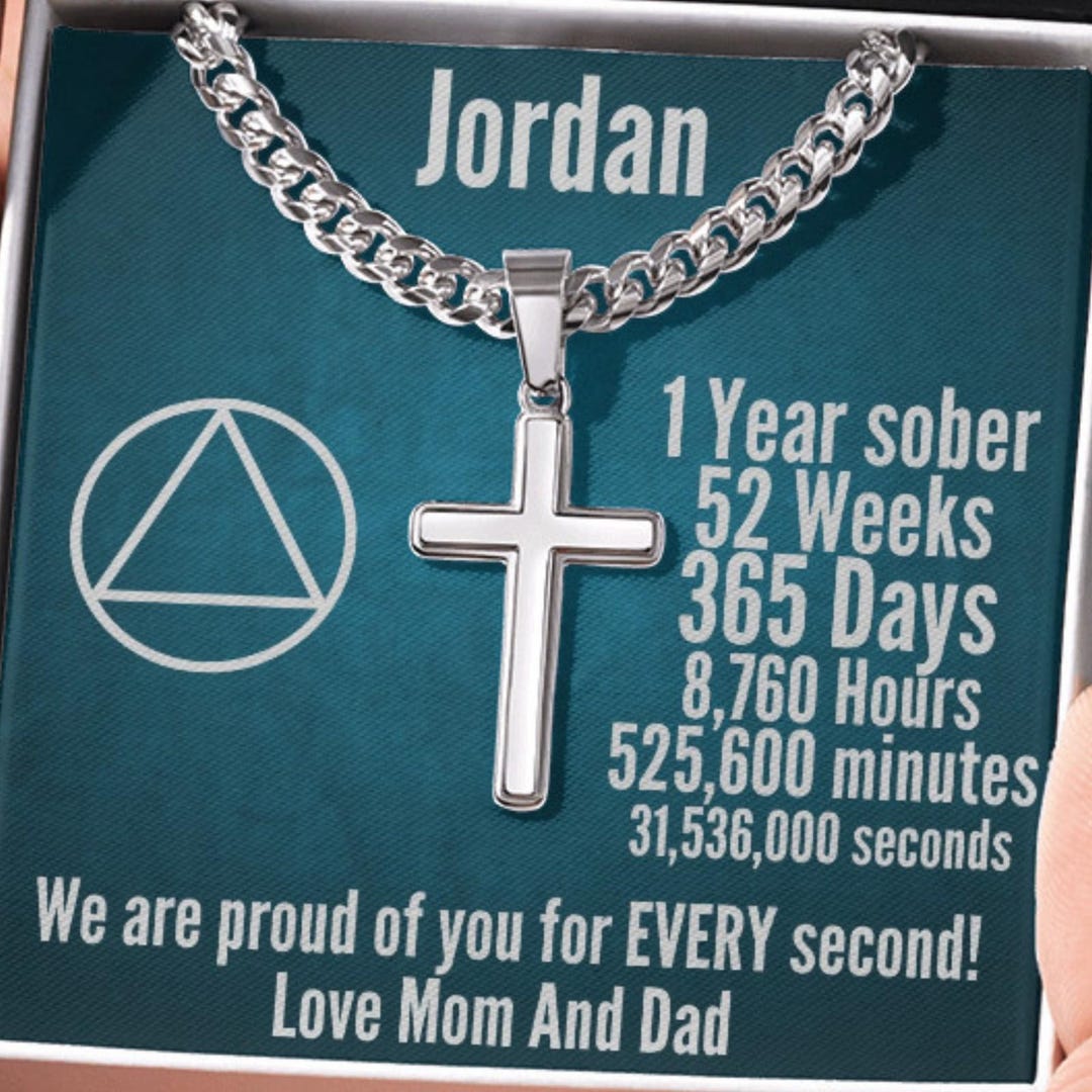 Sobriety Gift for Celebrating One Year Sober, Custom Sobriety Date ...