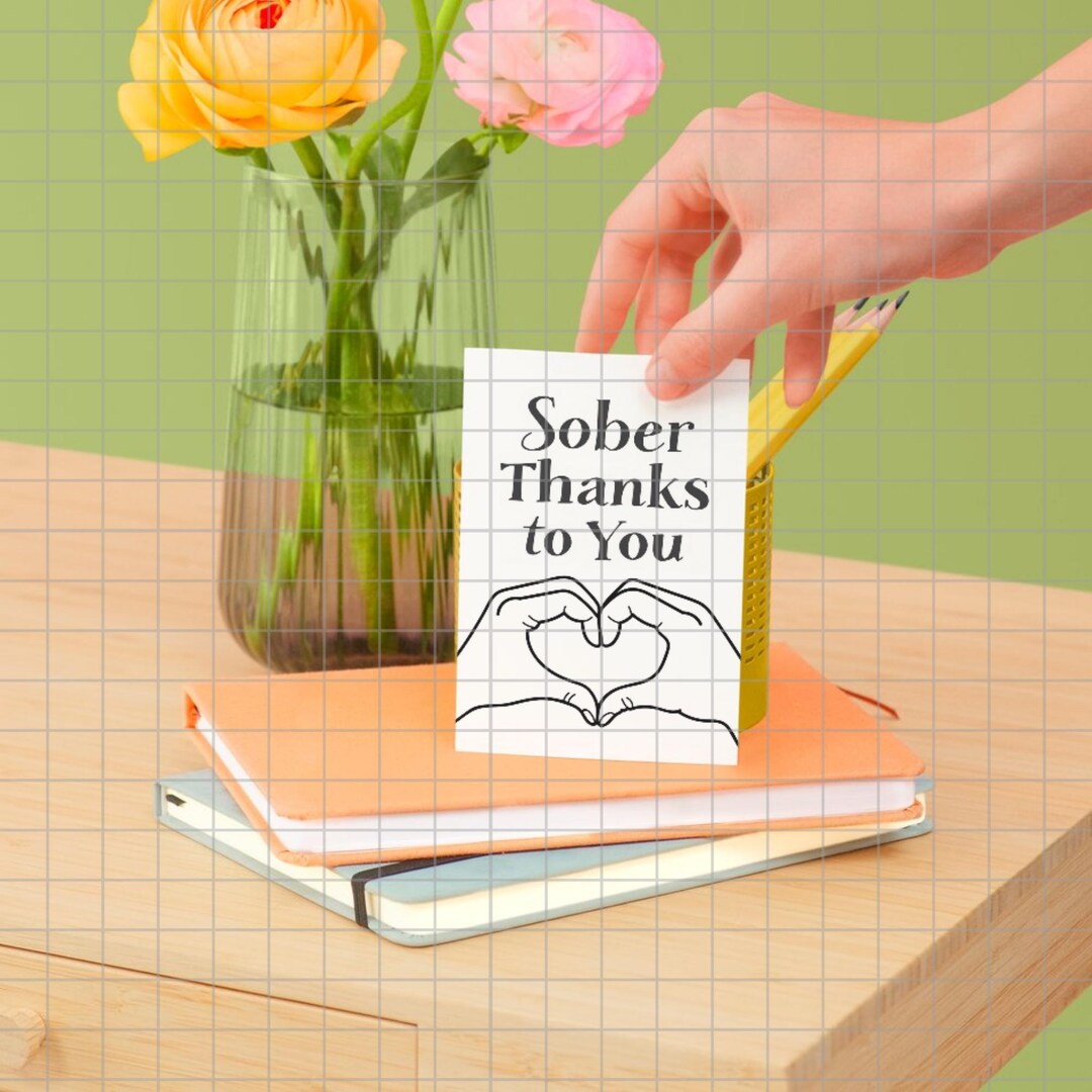 Sober Thanks to You Sponsor Appreciation Digital Download AA Gift for Recovery Mentor Sobriety ...