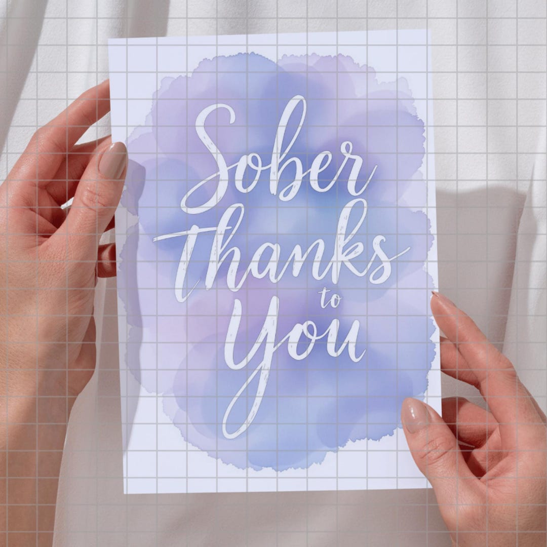 Sober Thanks to You Sponsor Appreciation Digital Print AA Gift for Mentor Instant Download ...