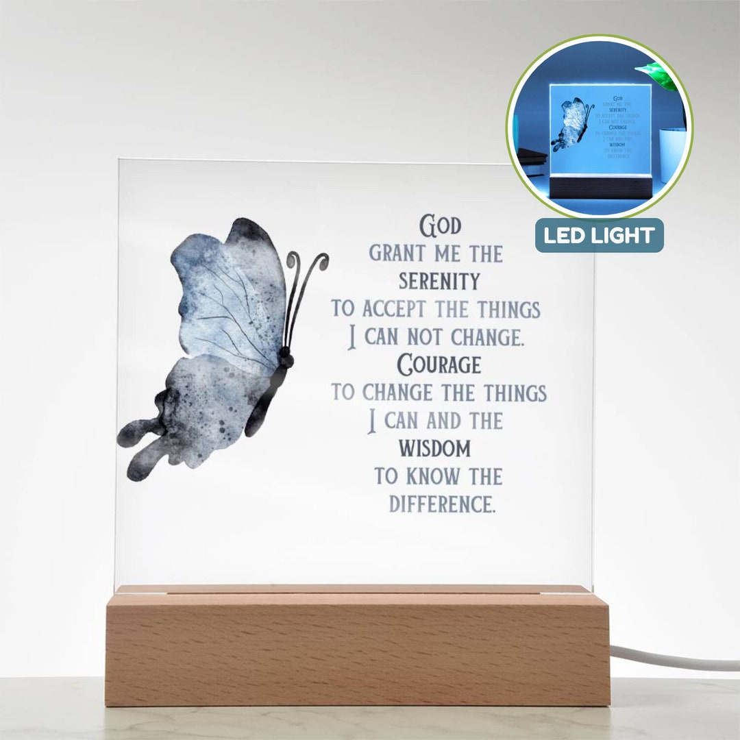 Serenity Prayer Gift for People in Recovery ~ LED Lights With Multiple ...