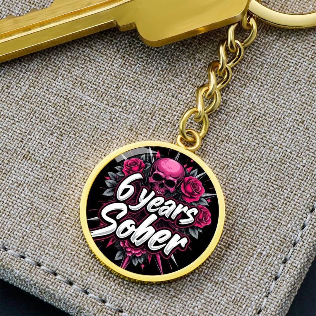 Celebrate Six Years Sober Keychain ~ Personalized 6 Year Milestone Gift ...