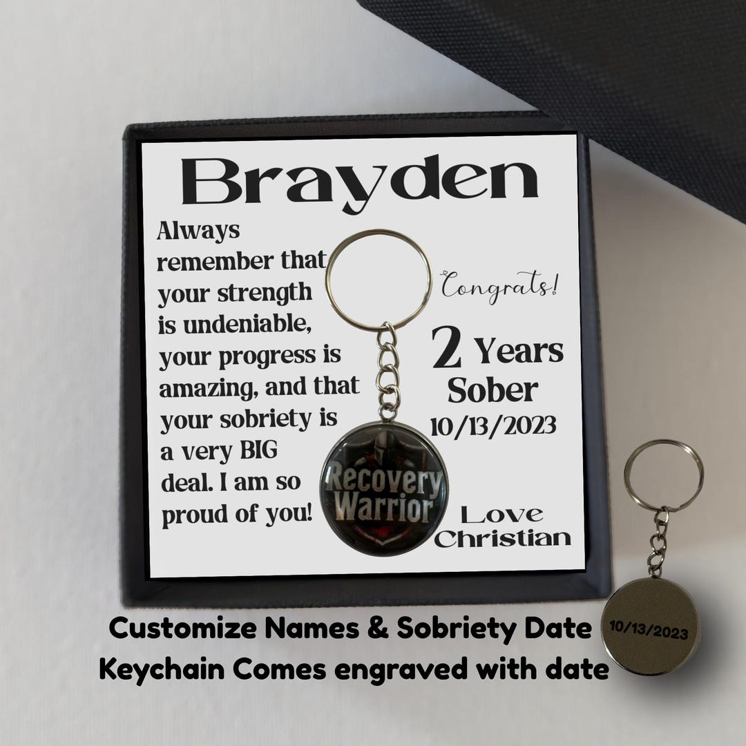 Recovery Warrior Sobriety Gift Custom Names and Sober Date Engraved ...