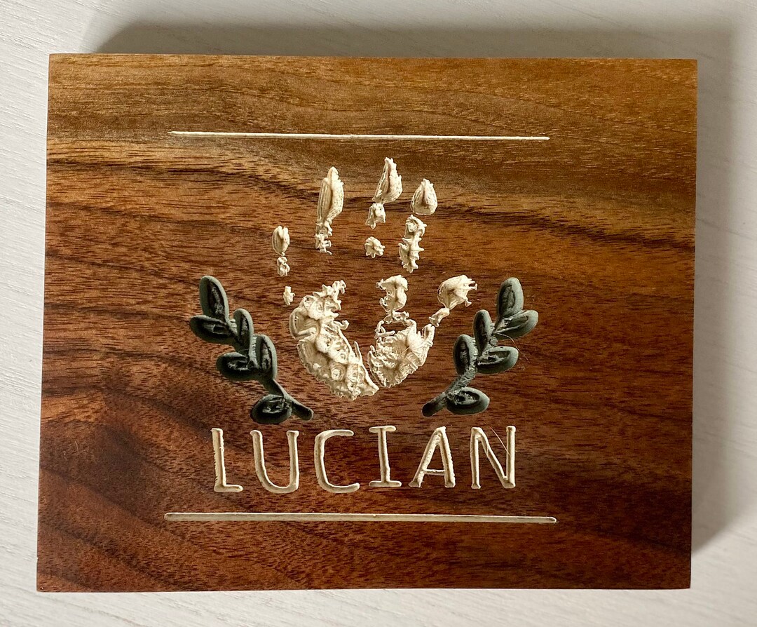 Custom Engraved Baby Hand Print Sign - Etsy