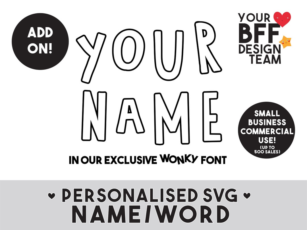 Personalised Word or Name SVG Colouring in Svg Personalise Name Svg ...