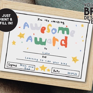 Awesome Award Printable Certificate Student Achievement - Etsy