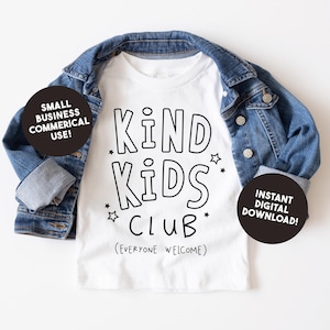 Kind Kids Club Shirt SVG , Colouring in Svg , Be Kind Svg , Kindness ...
