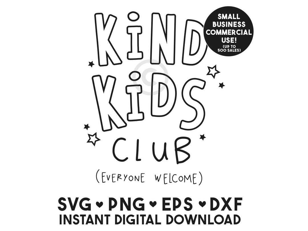 Kind Kids Club SVG: Positive Anti Bullying Shirt Design (digital ...