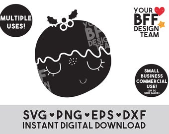 Christmas Pudding Clipart - Etsy