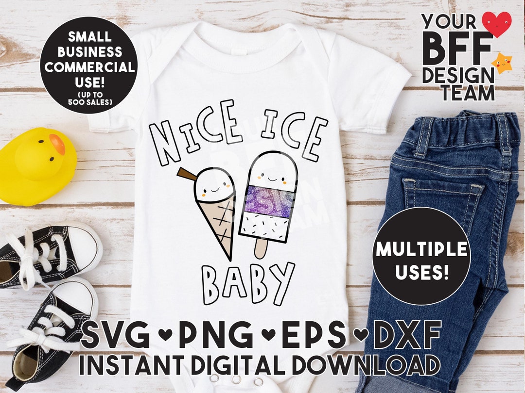 Nice Ice Baby Shirt Svg Colouring in Svg Summer Fun Svg - Etsy