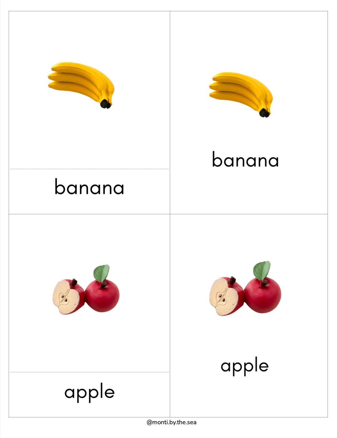 Fruits and Veggies 3-part Cards - Etsy