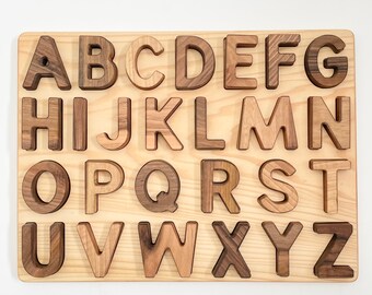 Wooden Chunky Alphabet Puzzle lowercase - Etsy