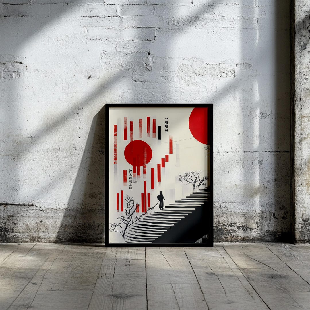 Japanese Stair Poster: Graphic Poster Wall Art Room Decor Gift for ...