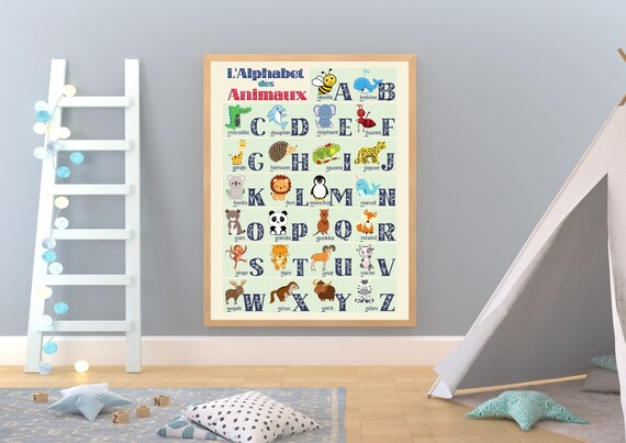 French Animal Alphabet Poster Digital Download French - Etsy