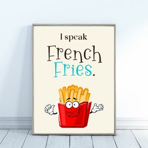 French Fries, Kitchen and Dining Décor, Bar Décor, Kitchen Home Gift ...