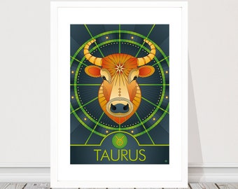Taurus Zodiac Sign Art 12x12 300 DPI PNG Printable PDF Depictions With ...