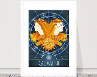 Gemini Zodiac Sign Art 12x12 300 DPI PNG Printable PDF Depictions With ...