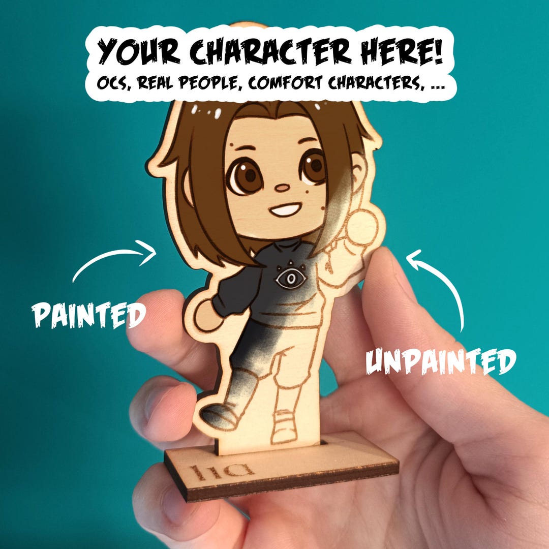YOUR CHARACTER HERE! (painted/plain) Custom Wooden Chibi Standee - Etsy