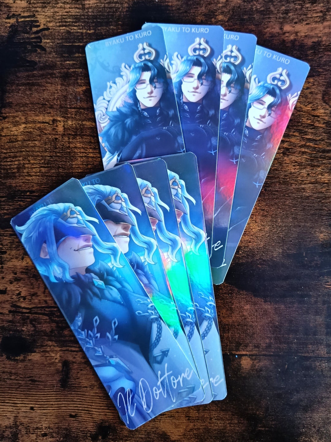 Holographic Bookmark Genshin Impact: Il Dottore and Pantalone - Etsy