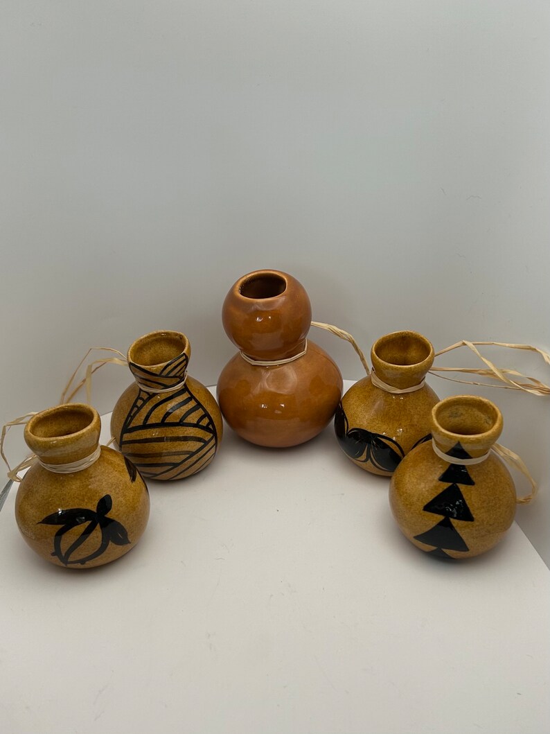 Hawaii Handcrafted Ceramic Ipu Gourd Ornaments, Hand Painted, 3 Sizes ...