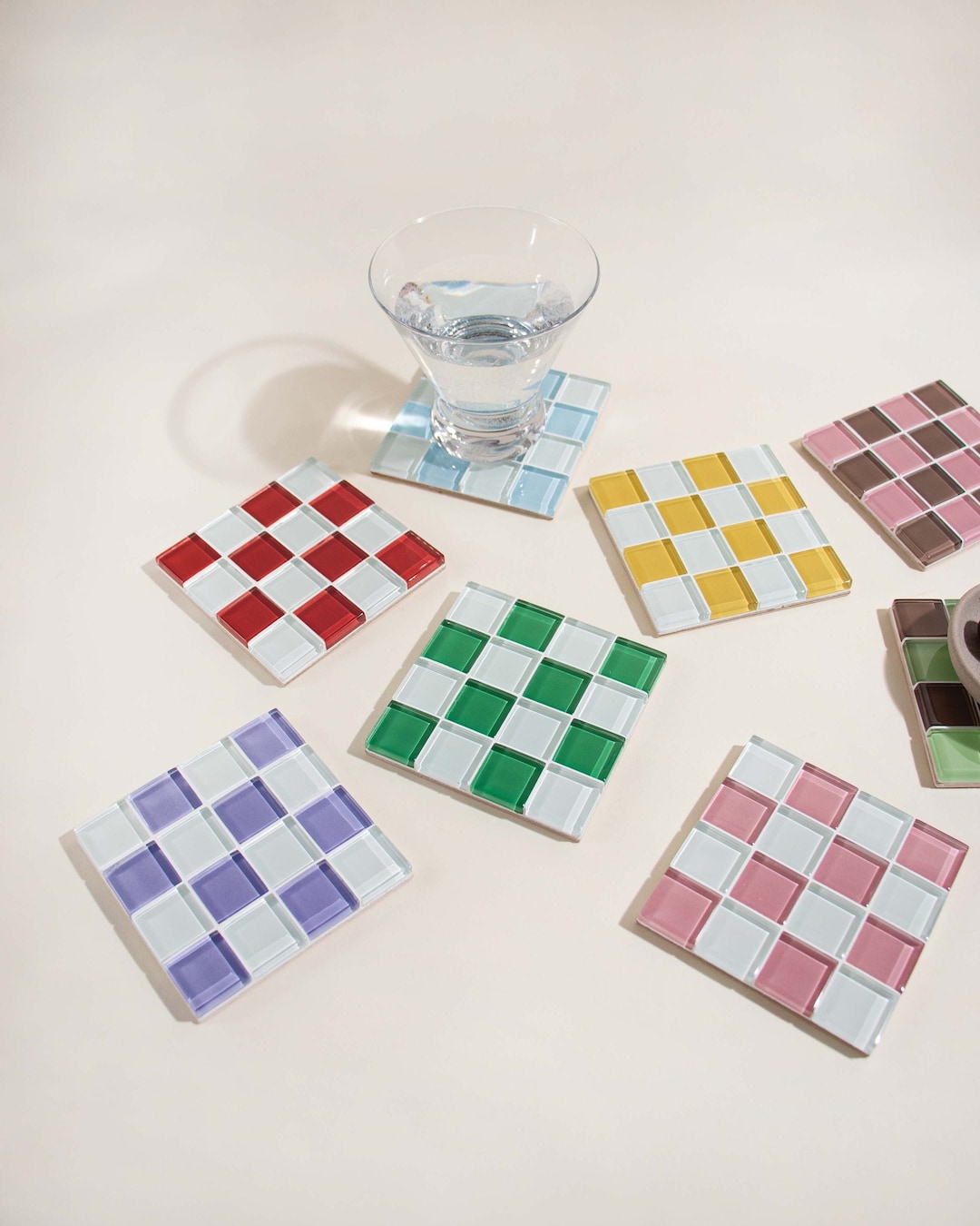Glass Tile Coaster | Handmade Drink Coaster | Square Coaster ...