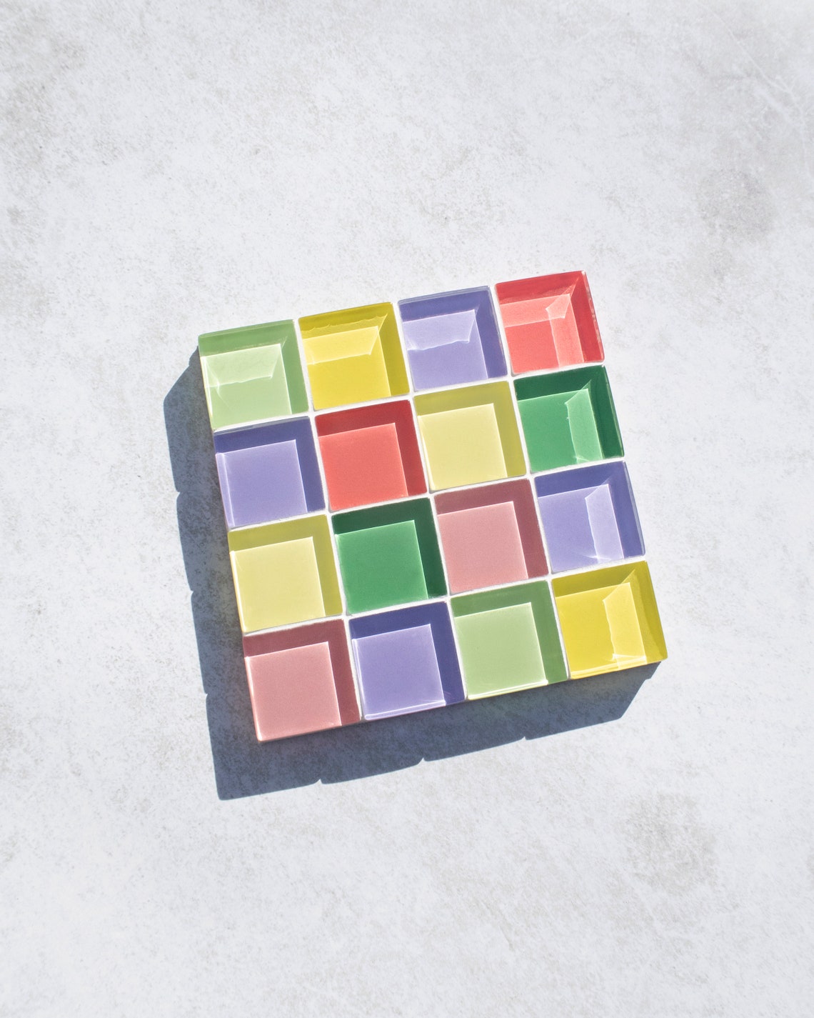 Glass Tile Coaster Handmade Drink Coaster Square Coaster - Etsy