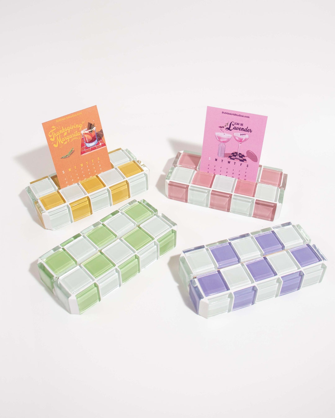 Checkered Tile Photo Stand | Picture Stand | Card Holder | Menu Stand ...