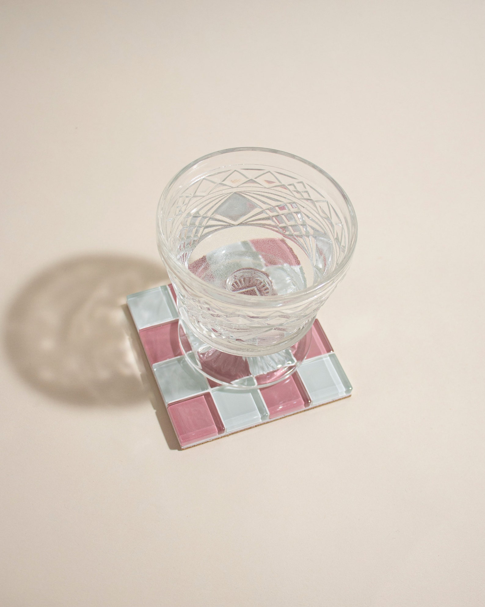 Checkered Drink Coaster Set of 4 Glass Tile Coasters Set of - Etsy