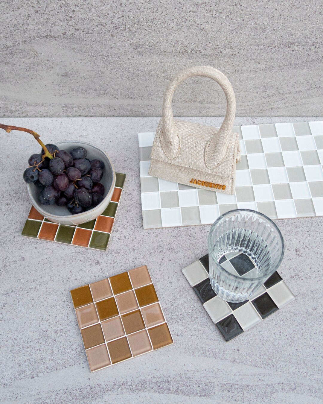 Glass Tile Coaster | Handmade Drink Coaster | Square Coaster ...