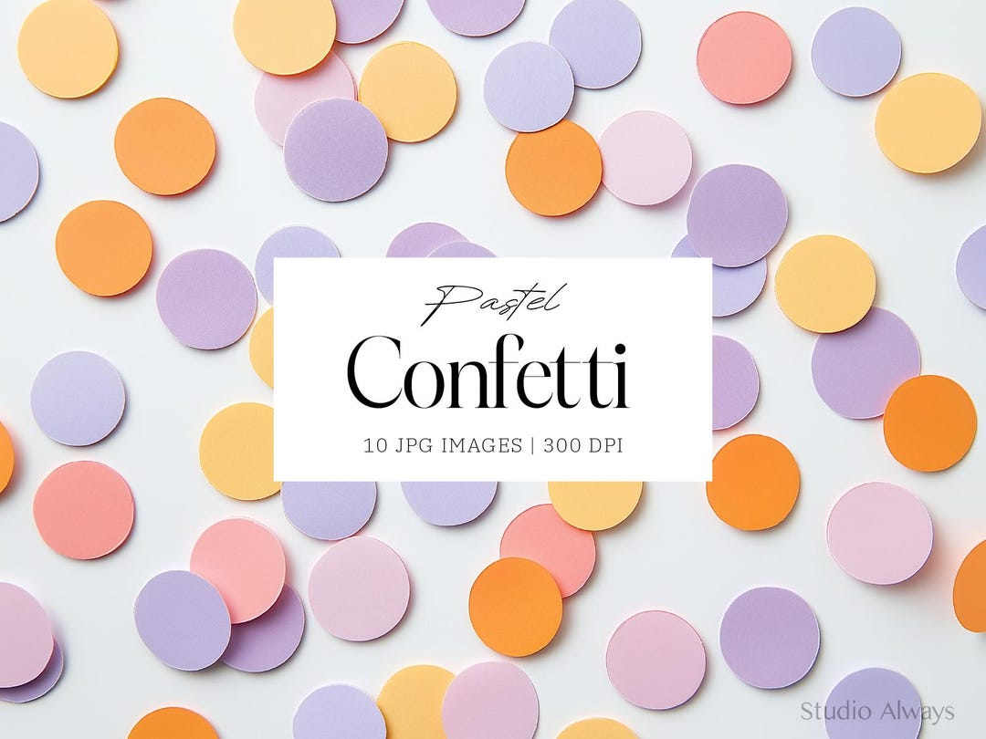 Pastel Confetti Backdrop, Confetti Flat Lay Mockup, Flat Lay ...
