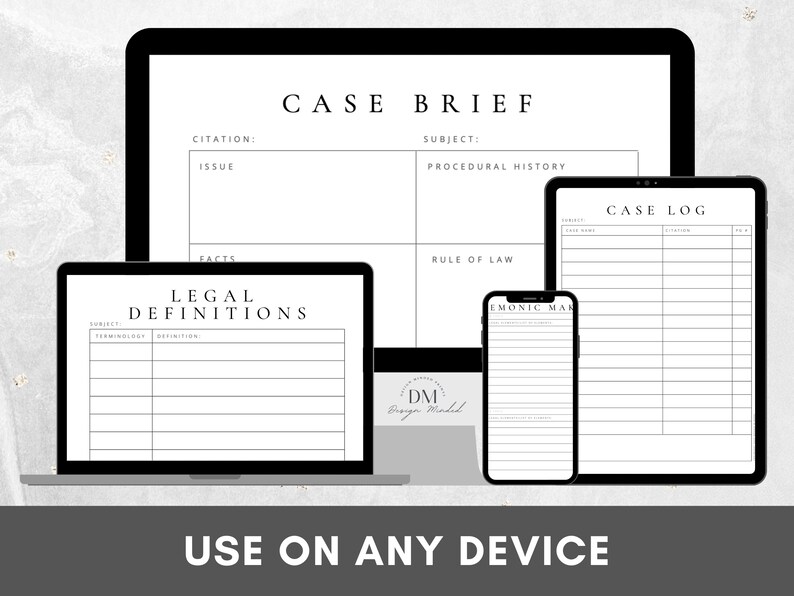 Law School Basics Bundle Case Brief Template Printable Fillable PDF ...
