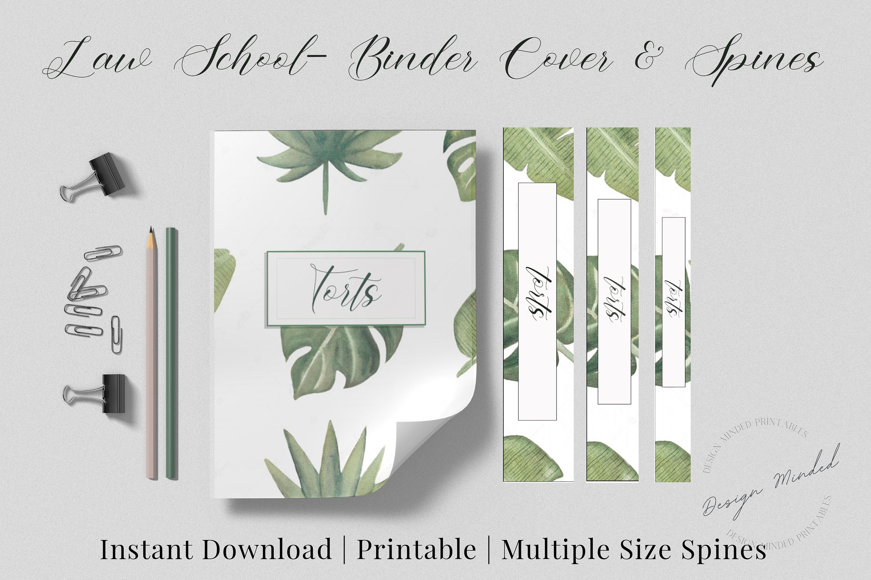 Law School Subjects Binder Covers and Spines | Instant Download ...
