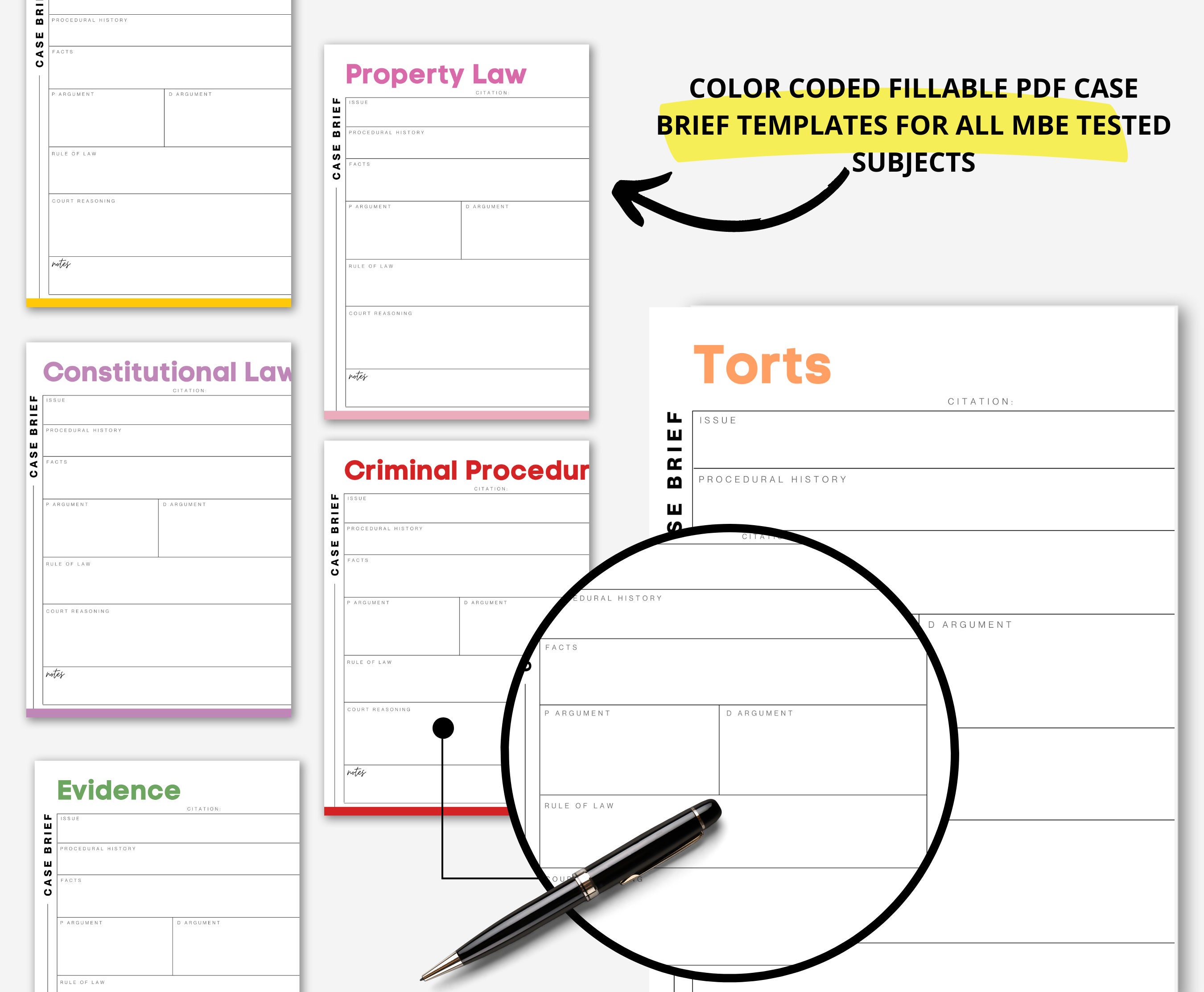 MBE Bar Exam-color Coded Case Brief and Notes (Instant Download) - Etsy