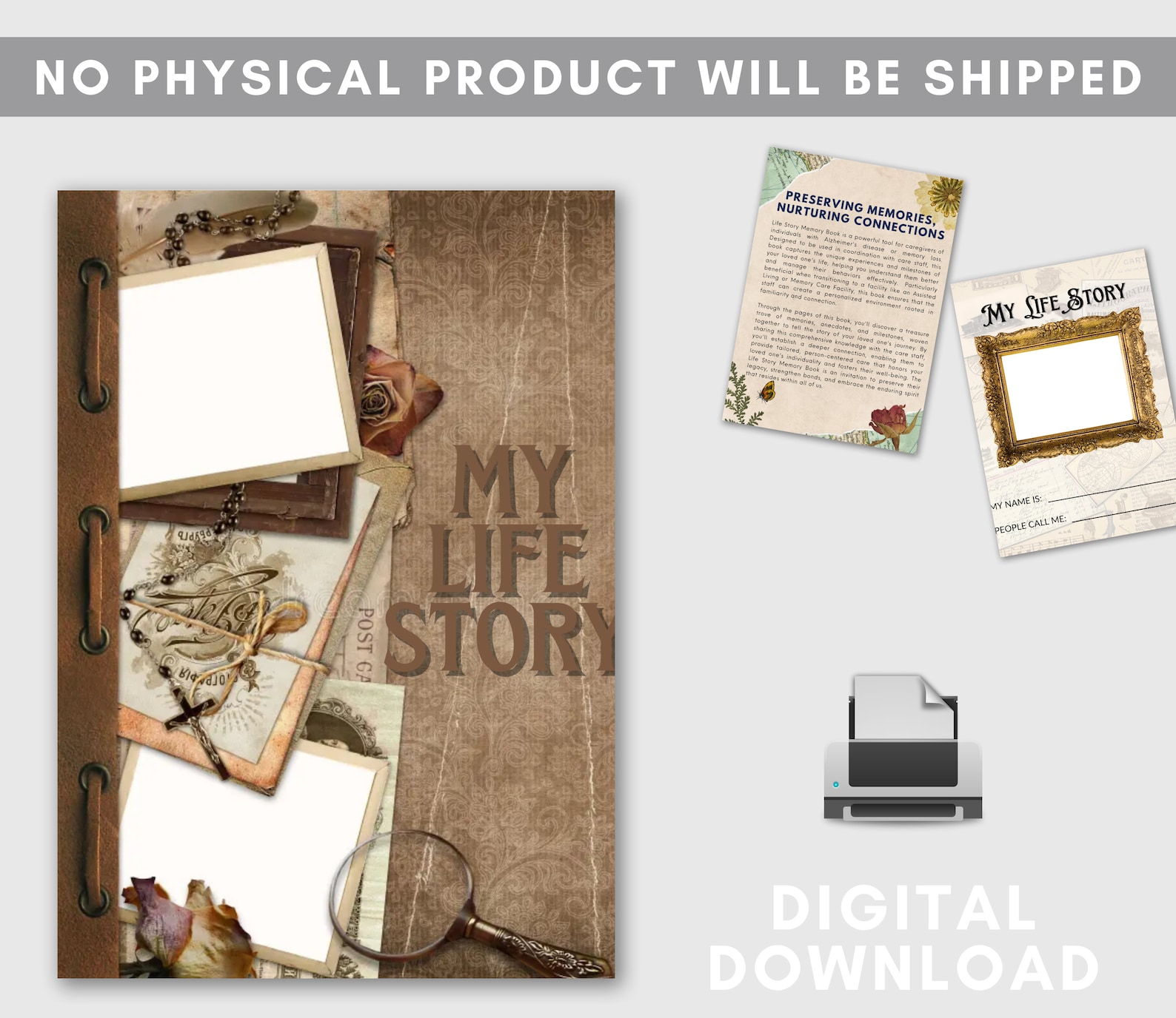 Life Story Printable Workbook | Perfect for Alzheimers Caregiving ...