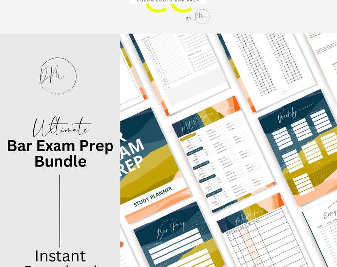 Bar Exam Prep & Study Planner MBE Bundle | Bar Exam Study Aide | Exam ...