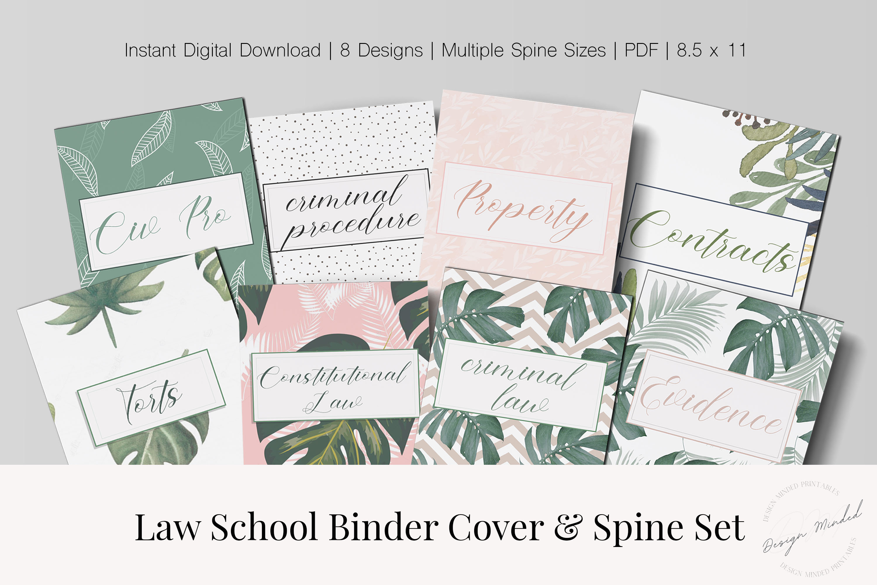 Law School Subjects Binder Covers and Spines | Instant Download ...