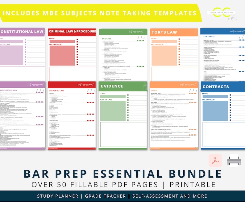 Bar Exam Prep & Study Planner MBE Bundle Bar Exam Study Aide - Etsy