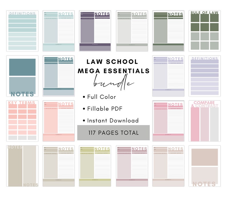 Law School Essentials Bundle | Case Brief, Notes, Essay Planner ...
