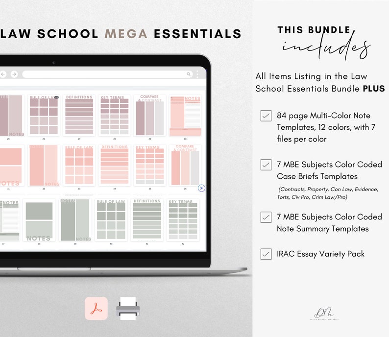 Law School Mega Bundle Essentials | Case Brief Template | Note Taking ...