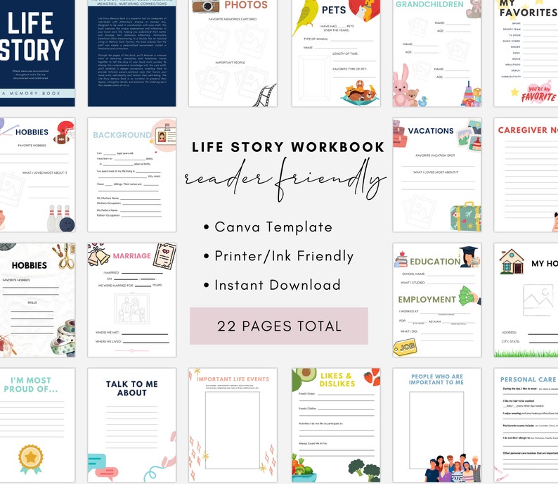 Life Story Printable Workbook | Perfect for Alzheimers Caregiving ...
