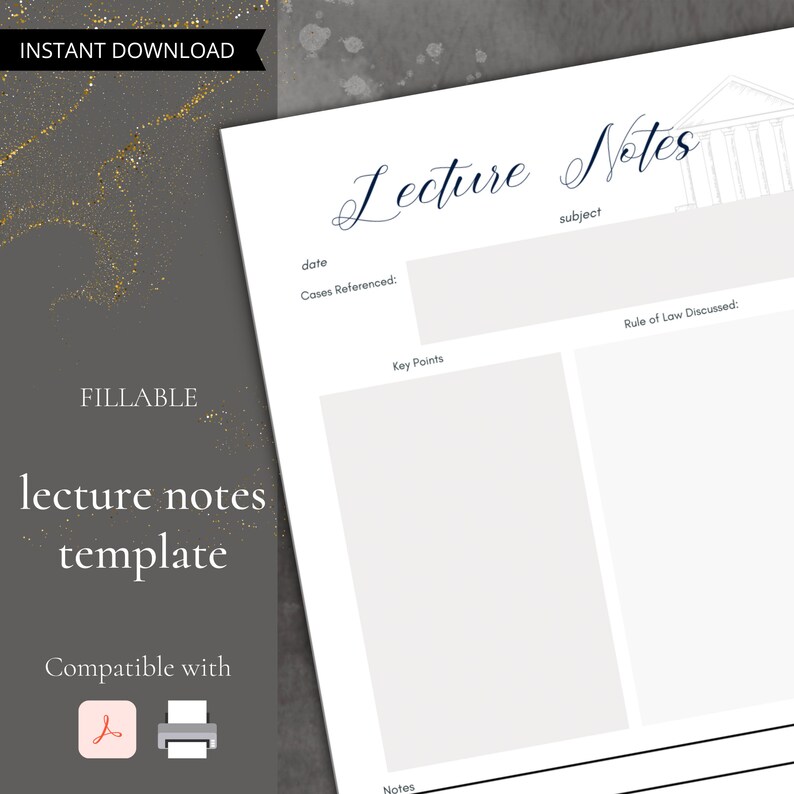 Law School Case Brief and Lecture Notes Template 1L - Etsy