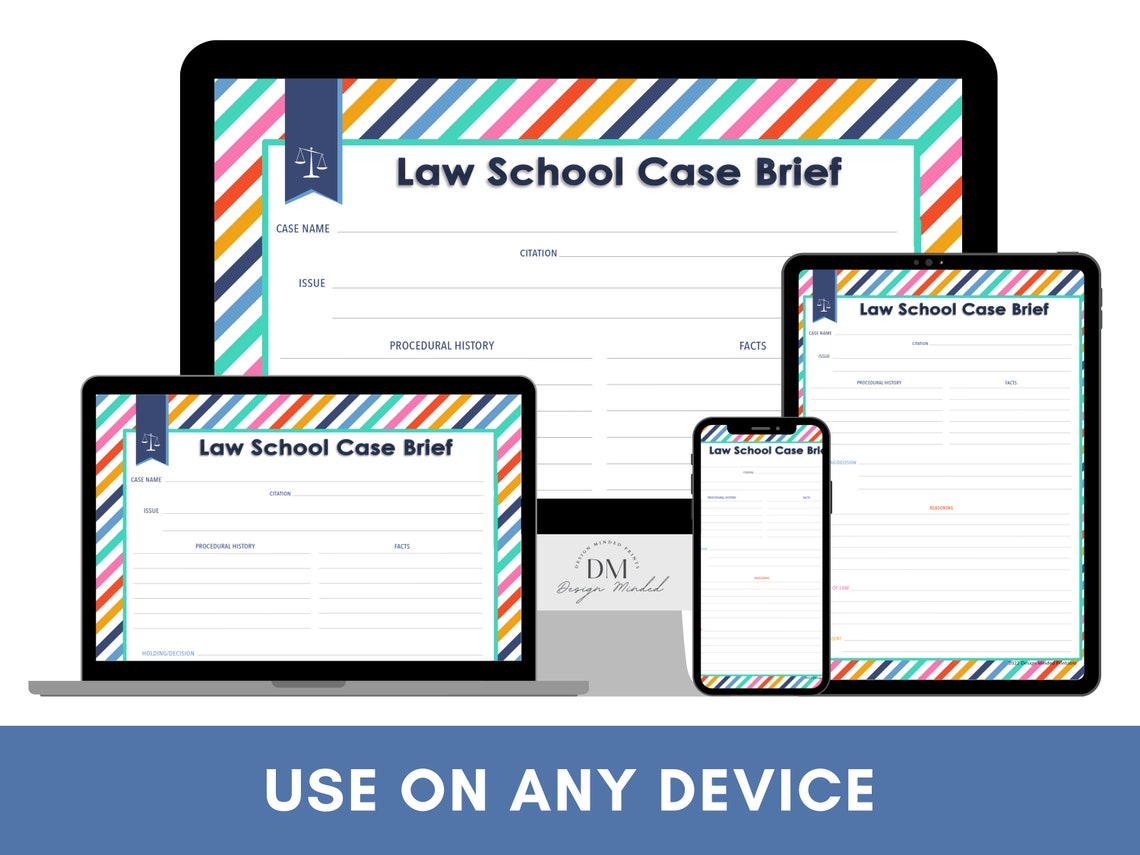Law School Case Brief Template Variety Pack Set of 3 Legal Brief ...