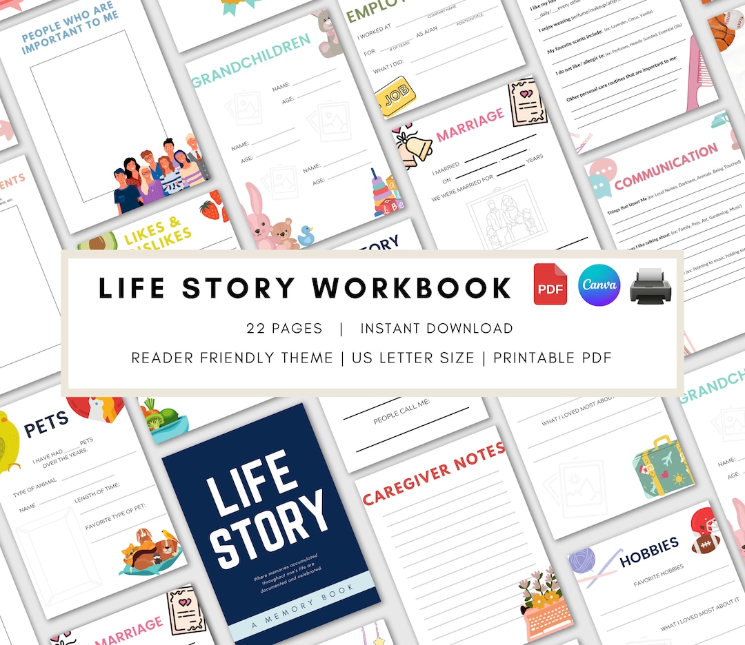 Life Story Printable Workbook | Perfect for Alzheimers Caregiving ...