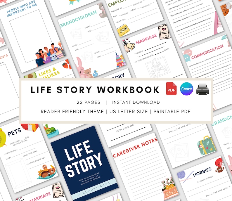 Life Story Printable Workbook | Perfect for Alzheimers Caregiving ...