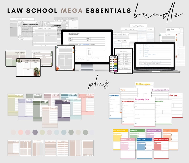Law School Mega Bundle Essentials | Case Brief Template | Note Taking ...