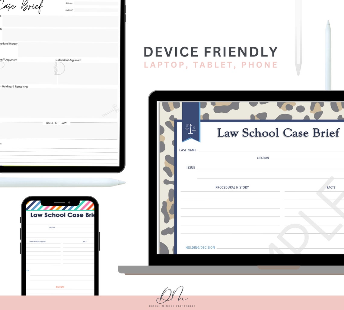 Law School Case Brief Template Variety Pack Set of 3 Legal Brief Template Instant Download ...