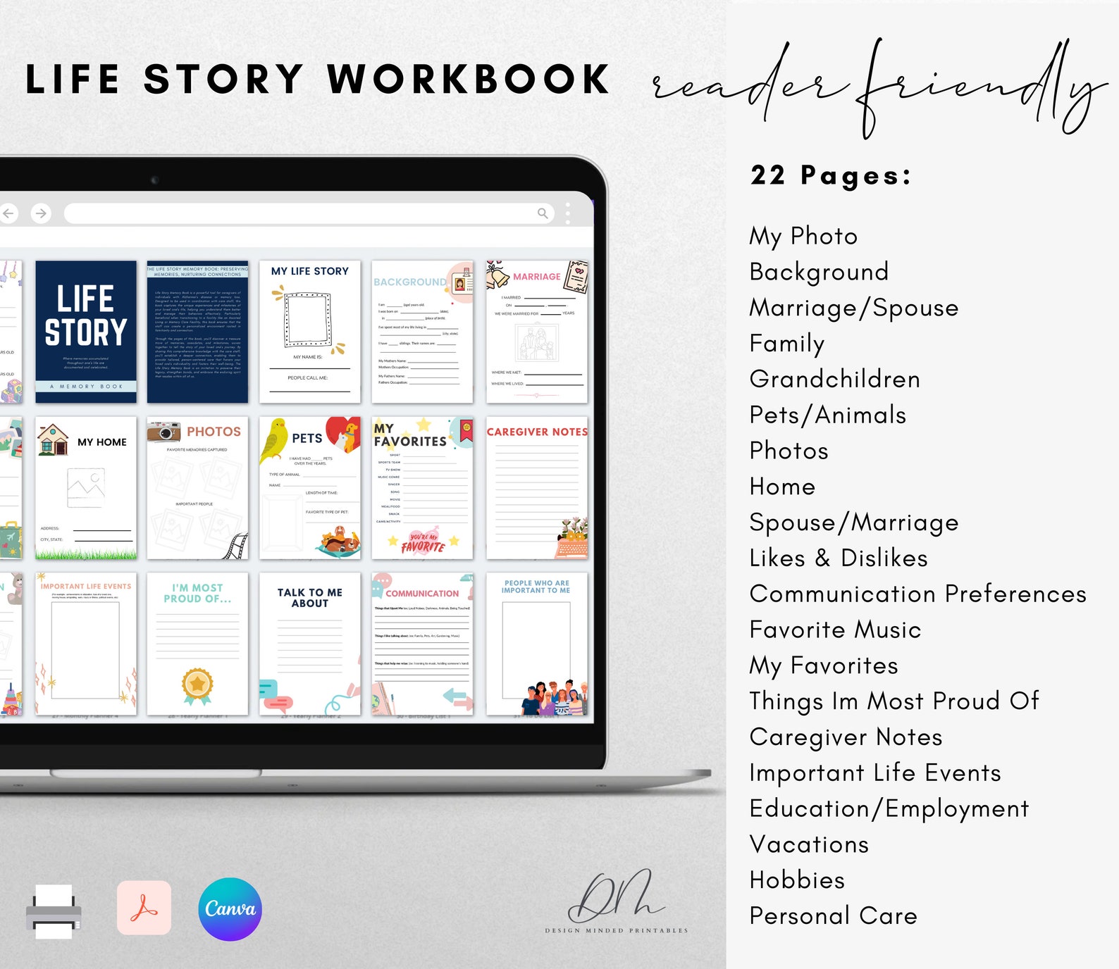 Life Story Printable Workbook | Perfect for Alzheimers Caregiving ...