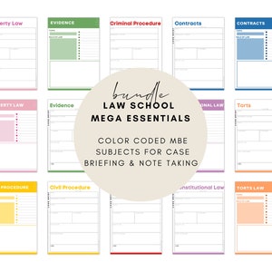 Law School Mega Bundle Essentials | Case Brief Template | Note Taking ...